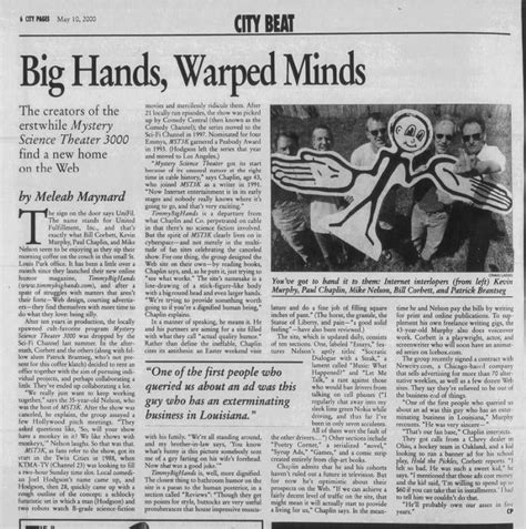 2000 Timmy Big Hands Article R Mst3k