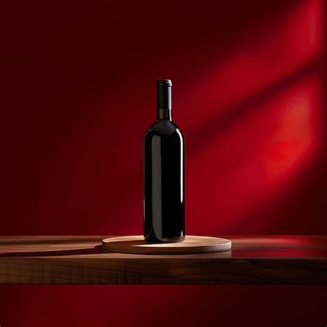 Premium Photo Elegance In Red Classic Wine Bottle Presentation