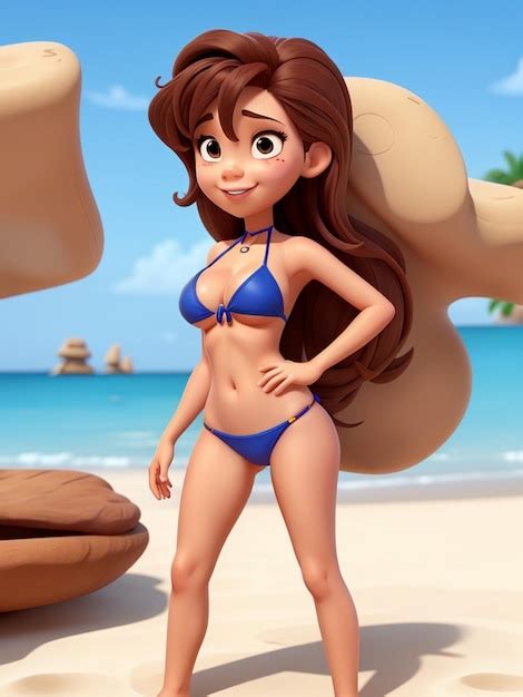 Premium Ai Image Bikini Cartoon Girl