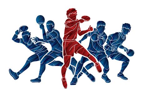 Table Tennis Players Action Poses 2063419 Vector Art At Vecteezy