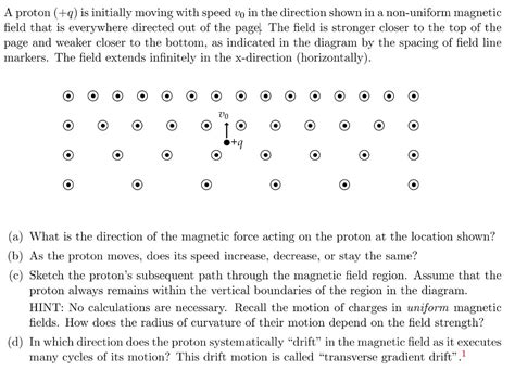 solved a proton q is initially moving with speed v 0 in