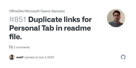 Duplicate Links For Personal Tab In Readme File · Issue 851