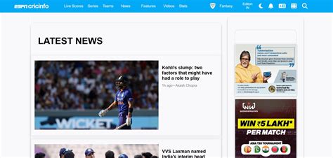 GitHub Sbj Espn Cricinfo EspnCricInfo Is A Sports News Website Exclusively For The Game
