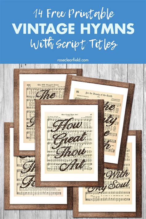 Free Printable Vintage Hymns With Script Titles Hymn Sheet Music