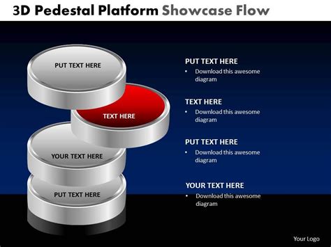 3d Pedestal Platform Showcase Flow Powerpoint Slides And Ppt Templates