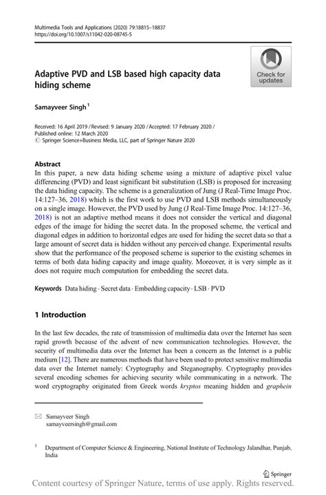 Adaptive Pvd And Lsb Based High Capacity Data Hiding Scheme Request Pdf