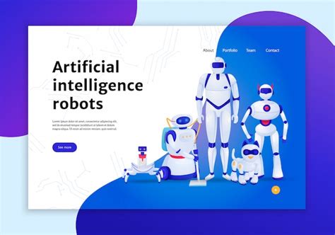 Free Vector Artificial Intelligence Robots Concept Of Web Banner Illustration