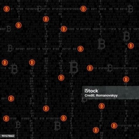 Bitcoin Mining Code Texture Stock Illustration Download Image Now Backgrounds Bit Binary