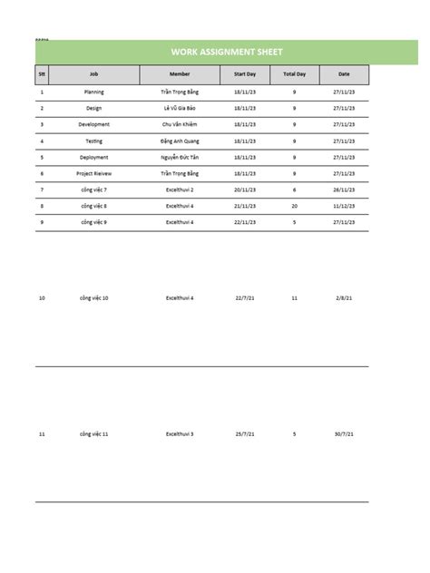 Excel Task Assignment Pdf