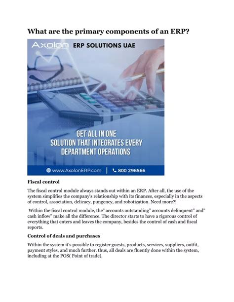 PPT What Are The Primary Components Of An ERP PowerPoint Presentation ID