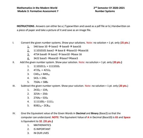 solved mathematics in the modern world module 3 formative