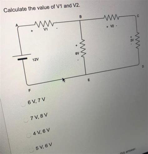 solved calculate the value of v1 and v2 b w w v2 v1 w bv
