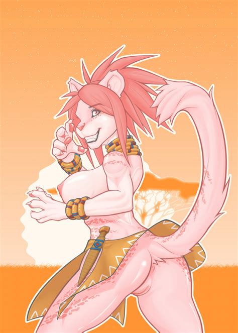 Rule 34 Anus Ass Feline Fur Gilgash Lion Mammal Pink Fur Pussy Raised Tail Smile Sun Warrior