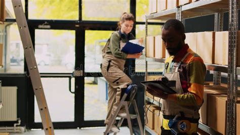 Male Employee Scanning Barcodes Stock Footage Video Of Packages