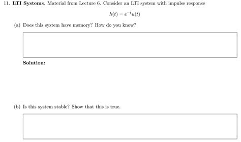 Solved LTI Systems Material From Lecture Consider An Chegg