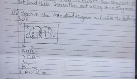 Set B And Their Intersection Set Wision Shaw StudyX