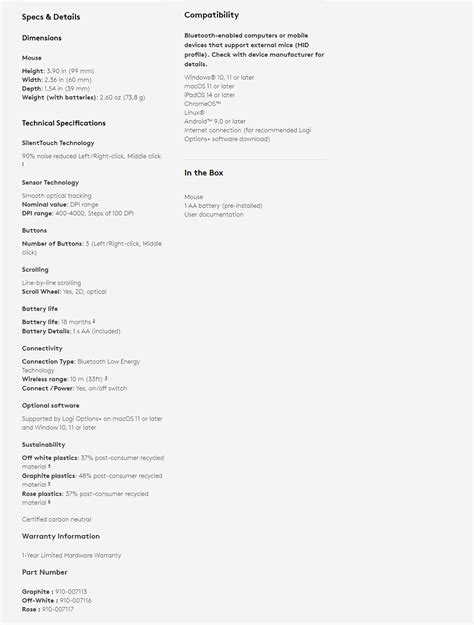 Logitech 910 007124 M240 Silent Bluetooth Mouse Rose Cpl Online