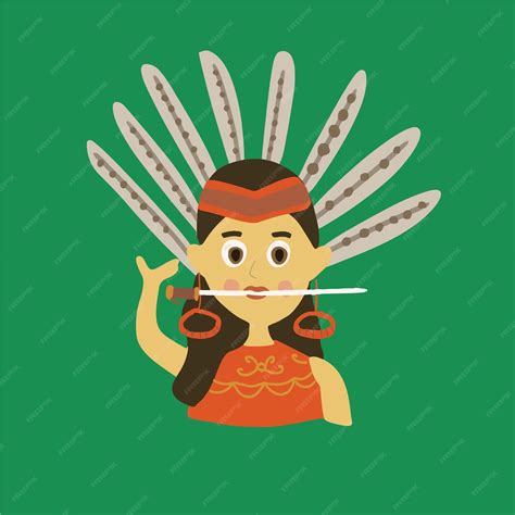 Premium Vector Suku Dayak