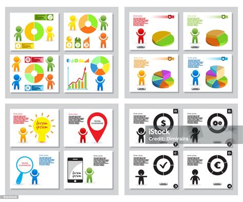 사람들이 남자와 파이 차트 그래프의 양식에 일치 시키는 그림에서 간단한 인포 그래픽의 설정 프레 젠 테이 션 디자인 연례 보고서 금융 주제에 대 한 인포 그래픽에 대 한