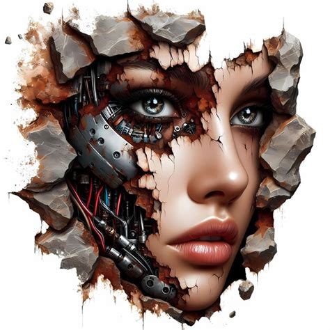 Realistic Cyborge Image Premium Ai Generated Image