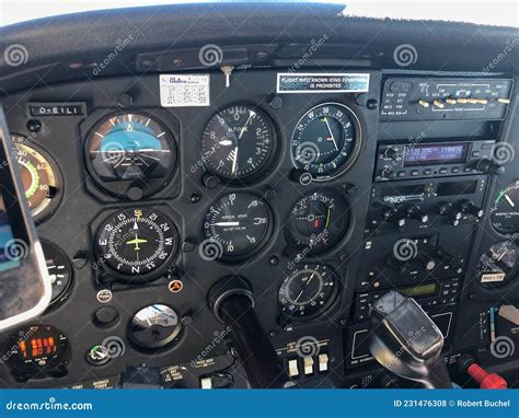 Instruments In The Cockpit Of An Old Fighter Jet Editorial Image