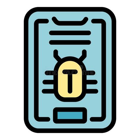 Smartphone Displaying Trojan Virus Malware Warning Icon Stock Vector Illustration Of System