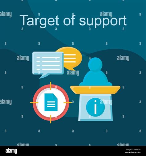 Target Of Support Flat Concept Vector Icon Public Speaking Idea