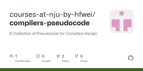 Github Courses At Nju By Hfweicompilers Pseudocode A Collection Of