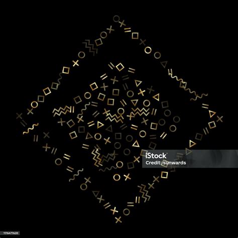 삼각형 원 사각형 모양 갈매기 물결 모양의 기하학적 색종이 벡터 배경입니다 기하 도형에 대한 스톡 벡터 아트 및 기타 이미지 기하 도형 날기 떨어짐 Istock