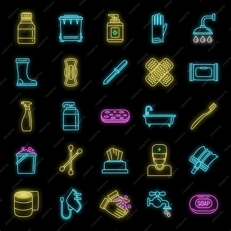 Premium Vector Sanitation Disinfectant Icons Set Outline Set Of