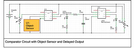 solved comparator circuit with object sensor and delayed
