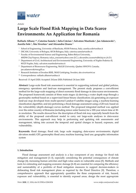 Pdf Large Scale Flood Risk Mapping In Data Scarce Environments An Application For Romania