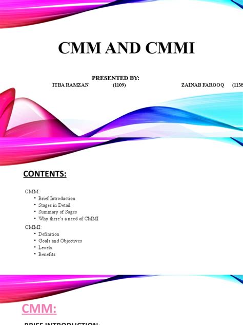 Capability Maturity Models An Overview Of Cmm And Cmmi Frameworks For Improving Software