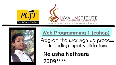 Web Project Task 2 1st Year Java Institute Youtube