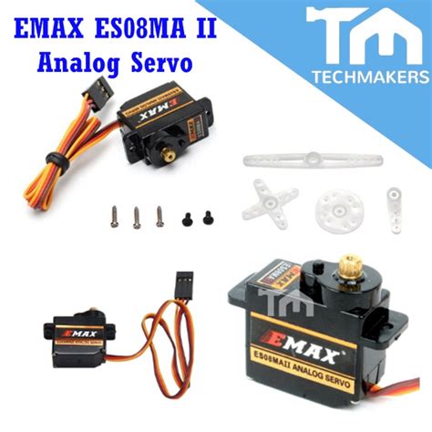 Emax Es08ma Ii Mini Metal Gear Analog Servo 12g 1 8kg 10sec For Rc