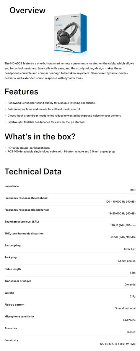 Sennheiser HD S Closed Back Headphones With Mic Black Mwave