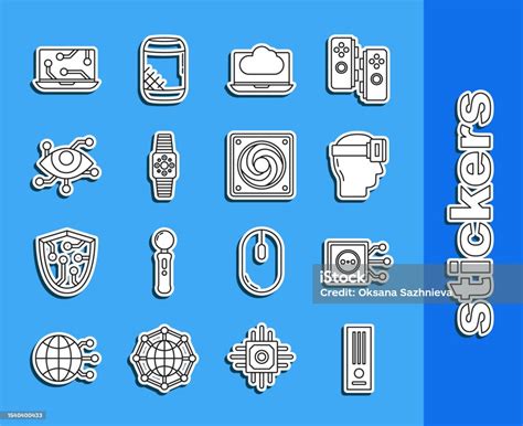 라인 비디오 게임 콘솔 리모콘 가상 현실 안경 클라우드 기술 데이터 전송 및 저장 스마트 워치 노트북 및 컴퓨터 쿨러 아이콘을 설정합니다 벡터 3차원 형태에 대한 스톡 벡터