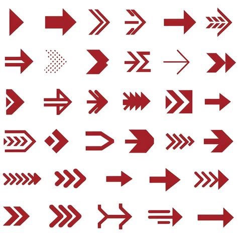 7000 Red Arrow Symbols Set Pictures