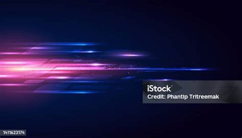 현대 추상적인 고속 조명 효과 파란색 배경에 대한 기술 미래 지향적 인 동적 모션 배너 또는 포스터 디자인 배경 개념의 이동 패턴 0명에 대한 스톡 벡터 아트 및 기타