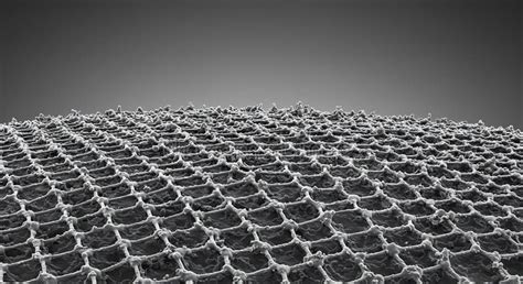 hexagonal lattice structure in a close up view possibly representing a