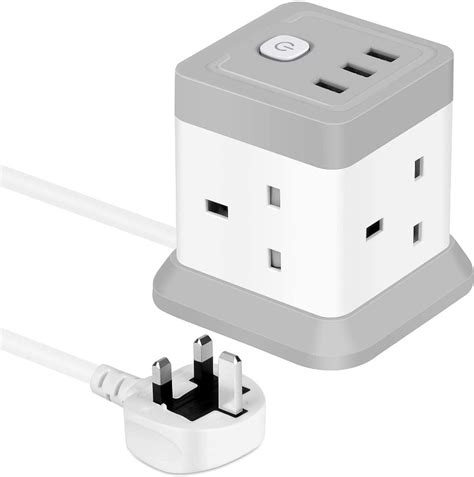 C Cube Extension Lead With USB Way Power Strip With USB Ports V A BEVA UK Power