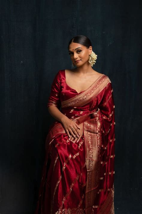 Dark Red Pure Banarasi Saree Red Wedding Saree Sri Lanka Red Saree