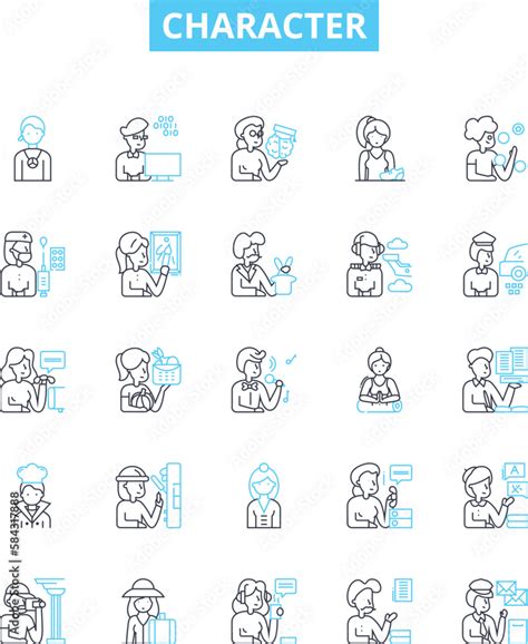 Character Vector Line Icons Set Personality Behaviour Trait Integrity Reputation Character Vector Line Icons Set Personality Behaviour Trait Integrity Reputation
