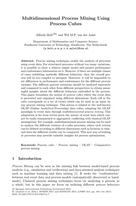 Pdf Multidimensional Process Mining Using Process Cubes