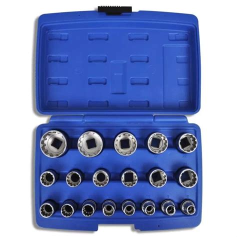 Spline Socket Set 19 Pcs With Storage Blue Socket Set Cases Diy Outdoor Party Lighting