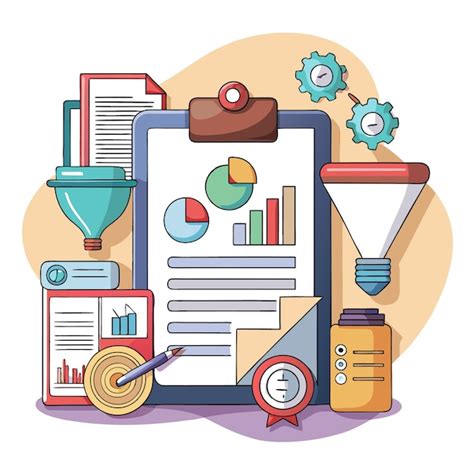 Illustration Of Data Analysis Tools And Reports For Business Insights