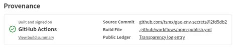 built and signed on github actions publishing npm packages with