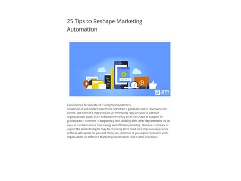 25 Tips To Reshape Marketing Automation Ppt