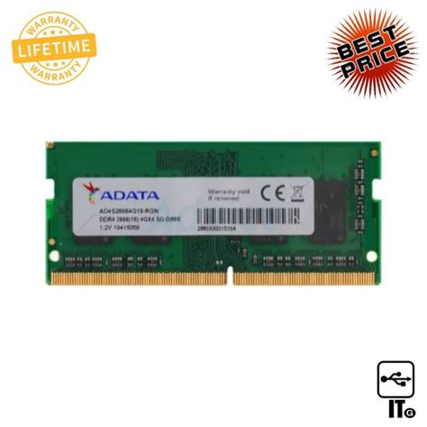 Ram Ddr4 2666 Nb 4gb Adata 4chip Ad4s26664g19 Rgn ประกัน Lt แรมโน๊ตบุ๊ค Ram Notebook เเรม