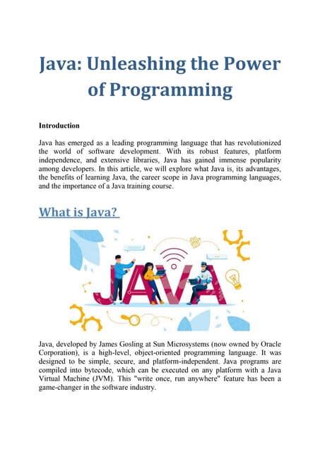Roles And Responsibilities Of Java Developer Pptx